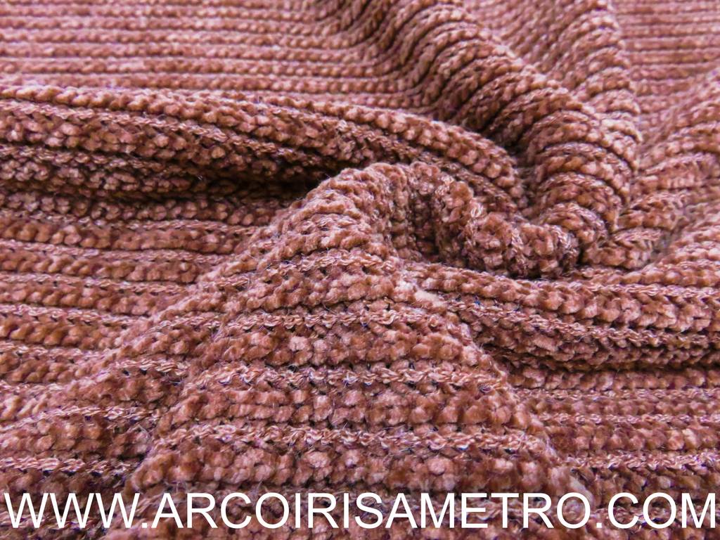 Malha Chenille - Tijolo - Arco-Íris a Metro